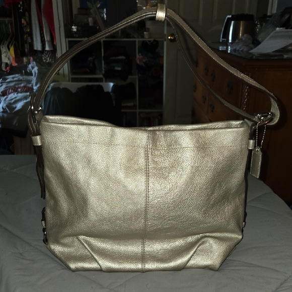 Coach | Bags | Coach Metallic Gold Shoulder Bag | Poshmark